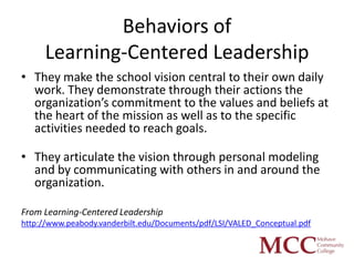 Behaviors of Learning-Centered Organizations | PPTX | College Planning ...