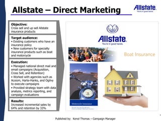 Allstate Direct Marketing (Mailer and Email) | PPT