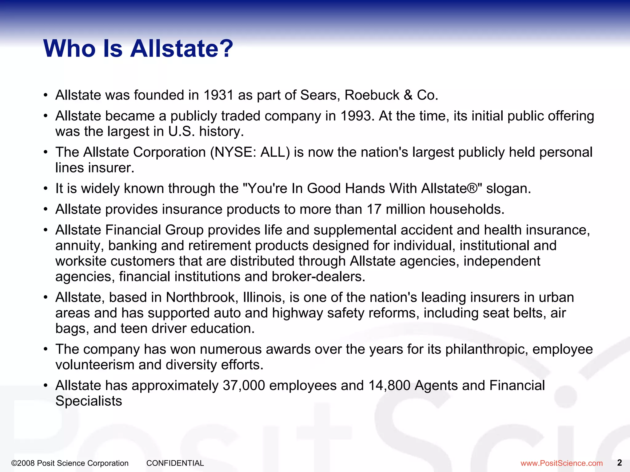 The Allstate-Posit Science Partnership: Cognitive Training for Safer ...