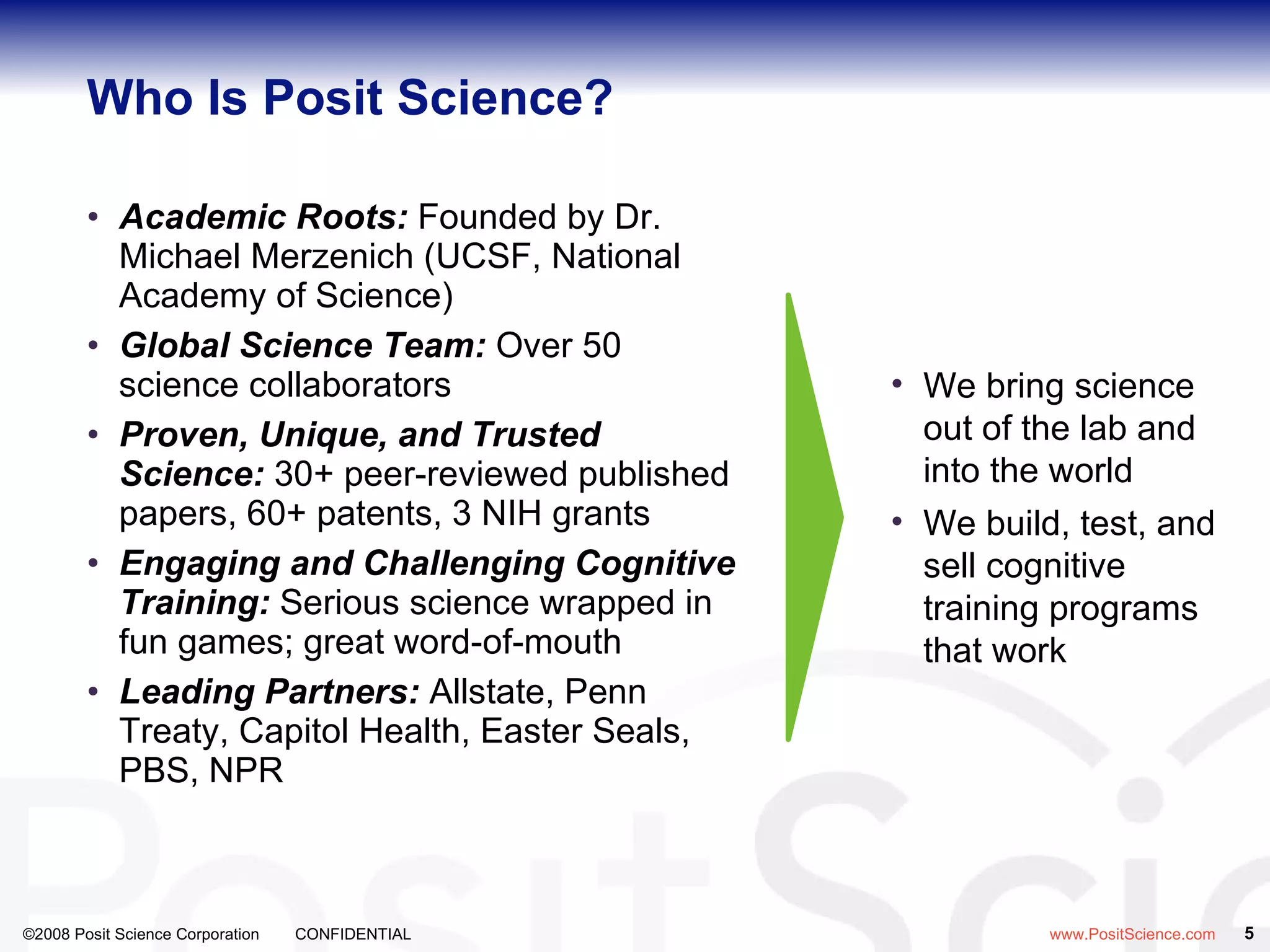 The Allstate-Posit Science Partnership: Cognitive Training for Safer ...