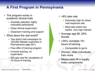 The Allstate-Posit Science Partnership: Cognitive Training for Safer ...