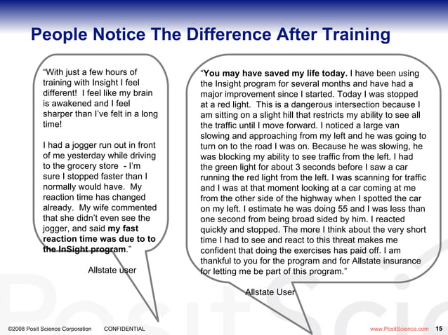 The Allstate-Posit Science Partnership: Cognitive Training for Safer ...