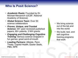 The Allstate-Posit Science Partnership: Cognitive Training for Safer ...