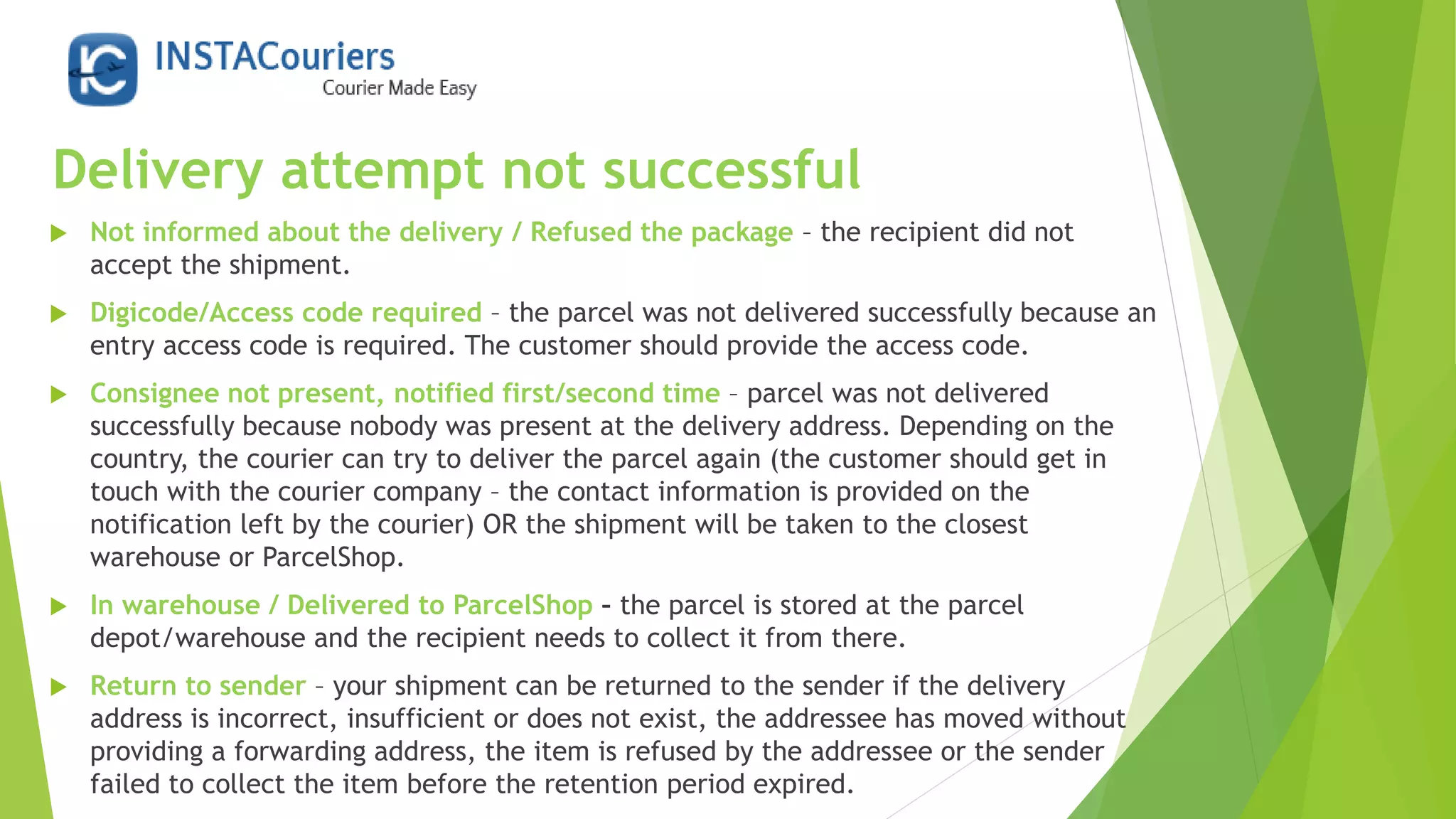 Tracking Your Parcel – All Statuses Explained | PPTX