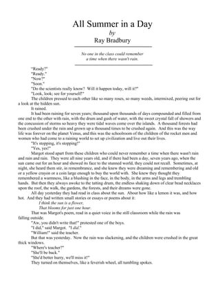 All Summer in a Day | DOC