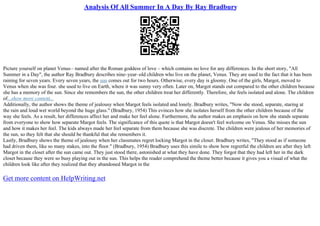 All Summer In A Day Compare And Contrast | PDF