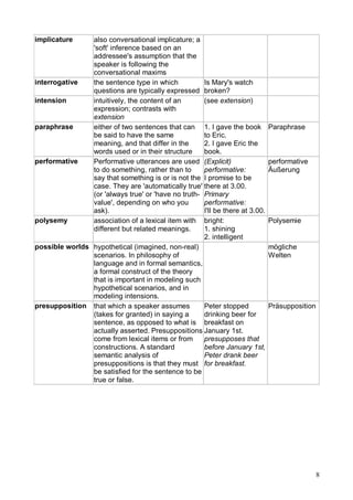 linguistics glossary and terminology | PDF