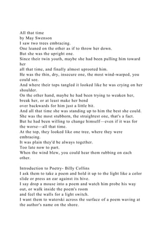 All that timeby May SwensonI saw two trees embracing. One le.docx