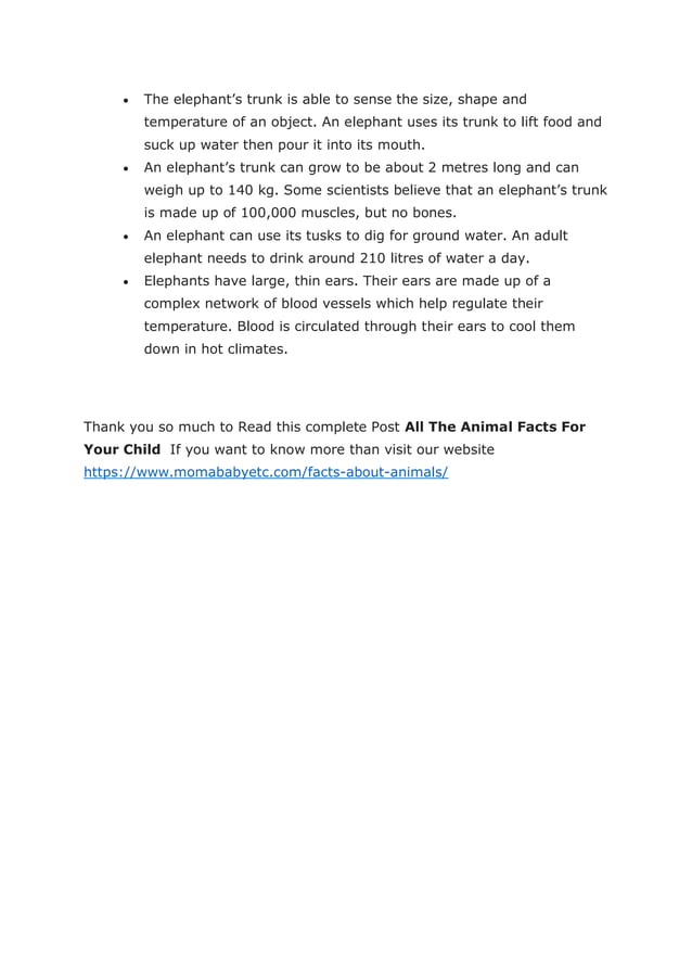 All the animal facts for your child | PDF