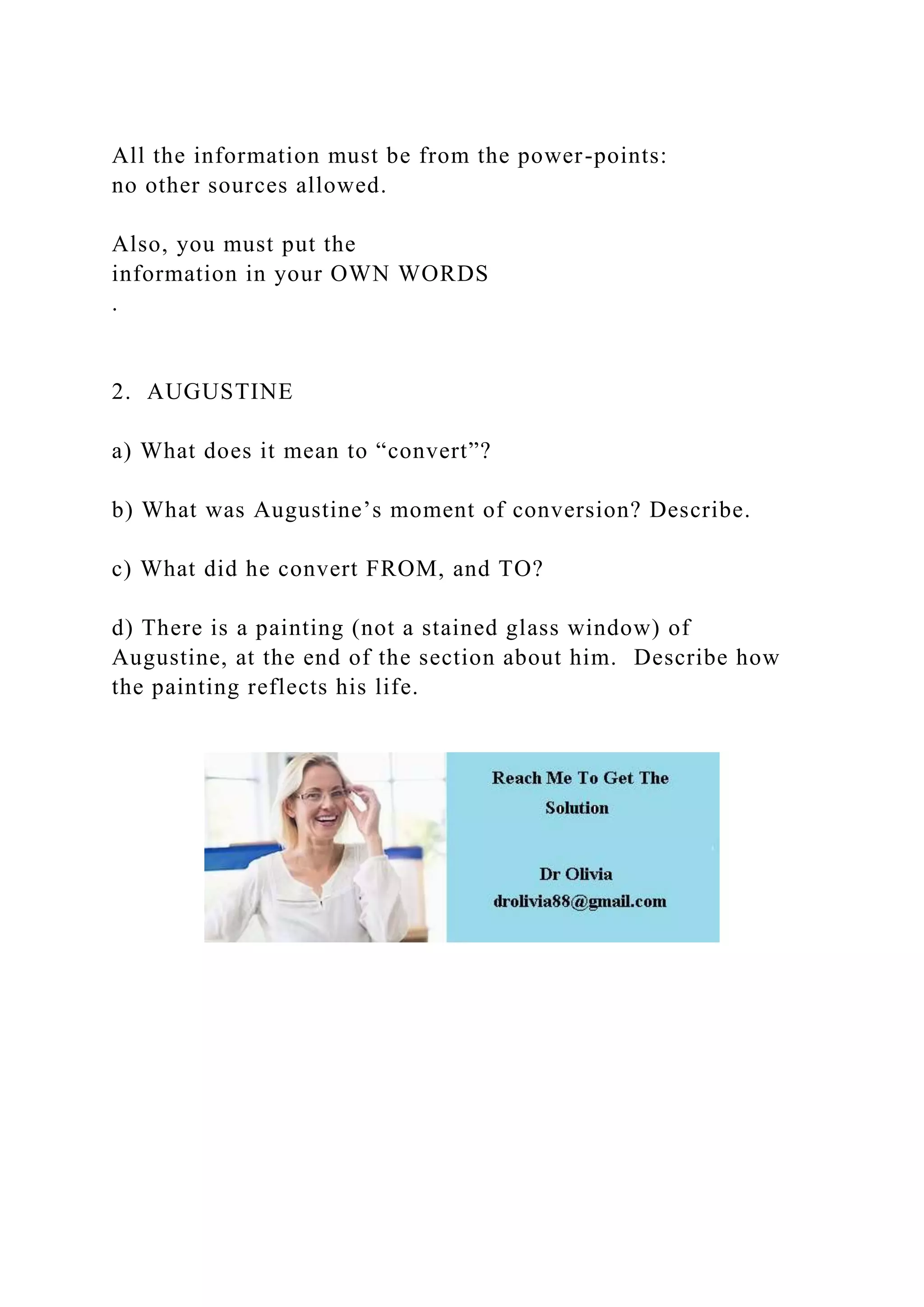All the information must be from the power-points no other source | PDF