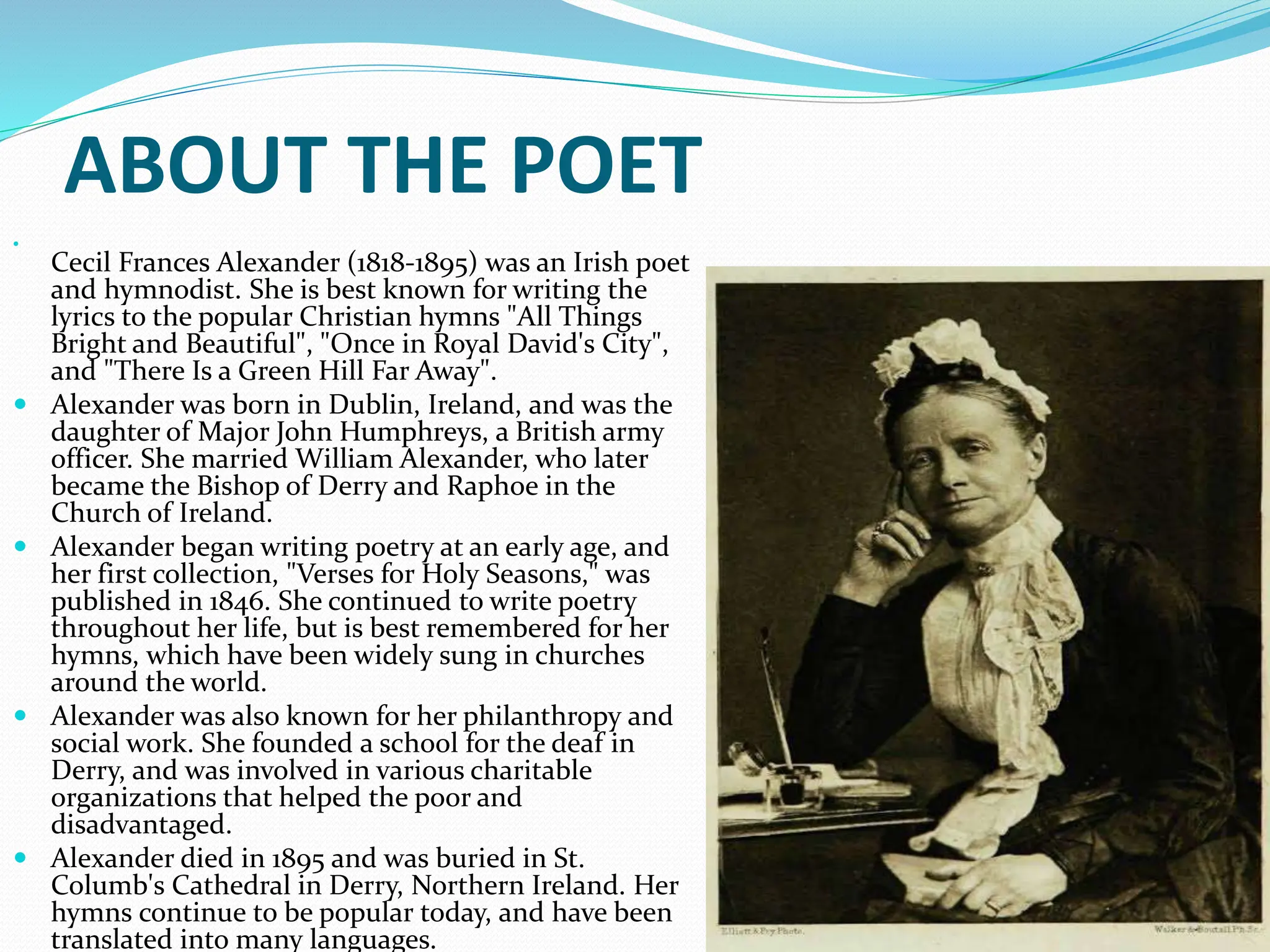 ALL THINGS BRIGHT AND BEAUTIFUL - POEM WRITTEN BY C.F. ALEXANDER | PPTX