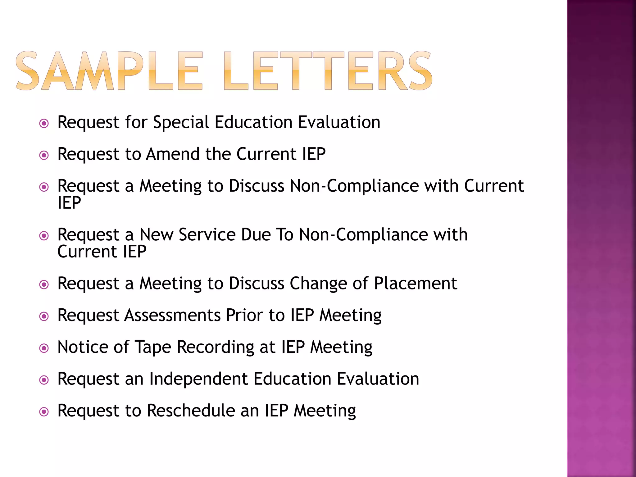 The BASICS of the IEP PROCESS | PPTX
