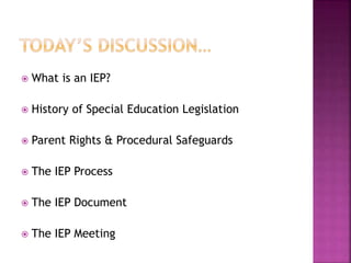 The BASICS of the IEP PROCESS | PPTX