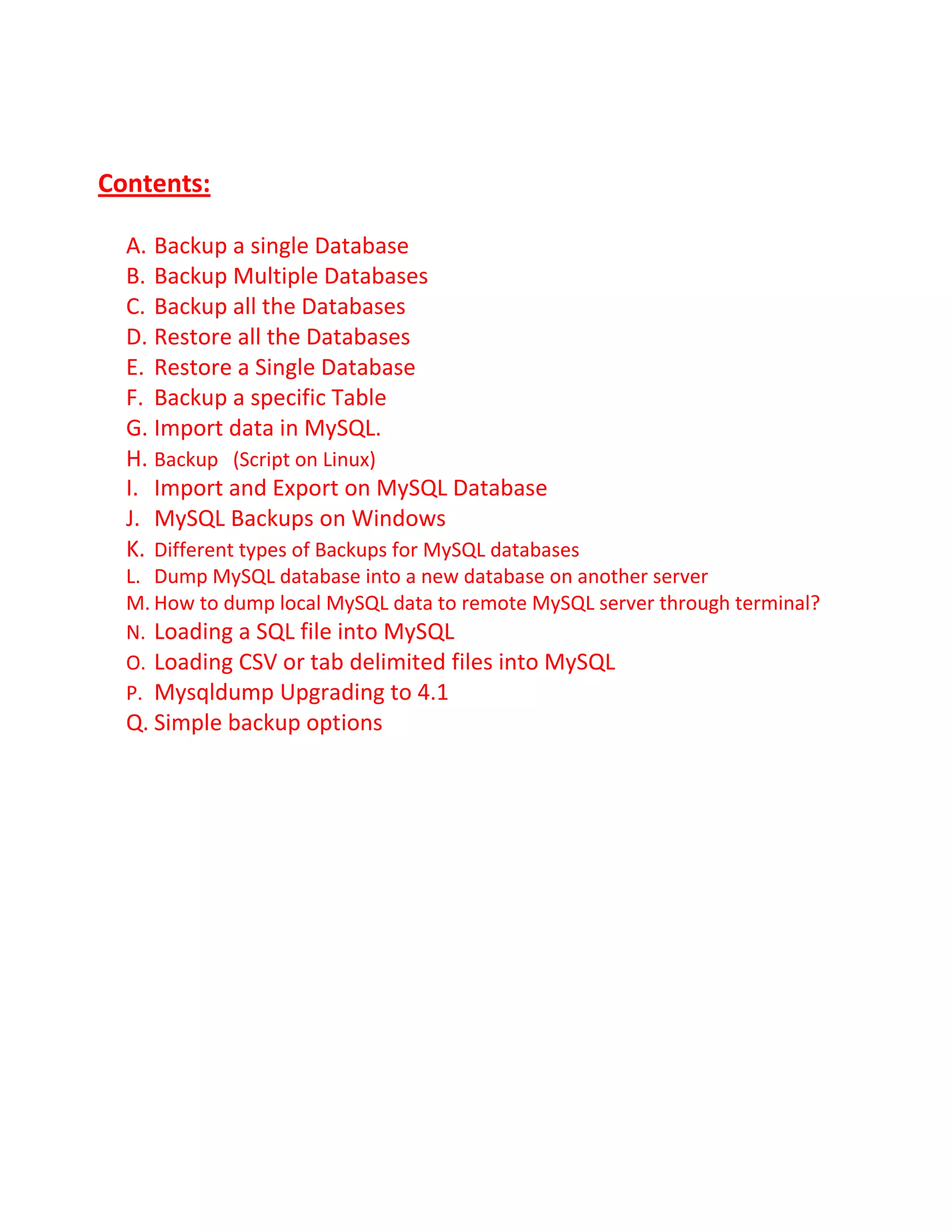 All types of backups and restore | DOCX
