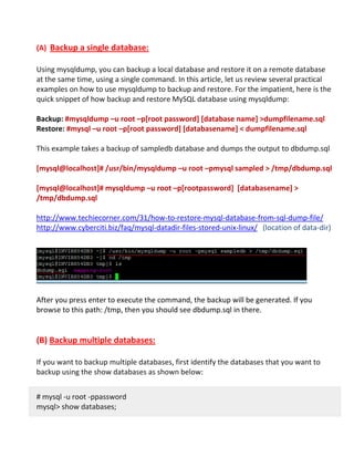 All types of backups and restore | DOCX