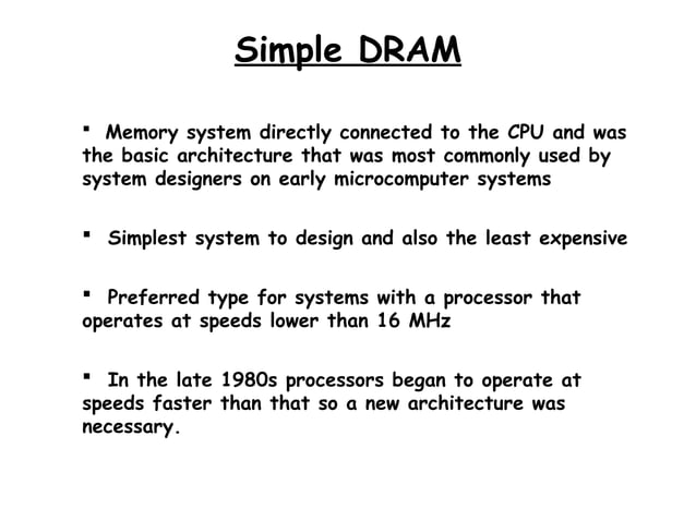 All types of DRAM and their function.ppt | Data Storage and Warehousing | Computing