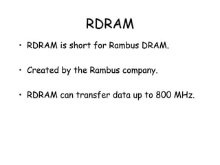 All types of DRAM and their function.ppt | Data Storage and Warehousing ...
