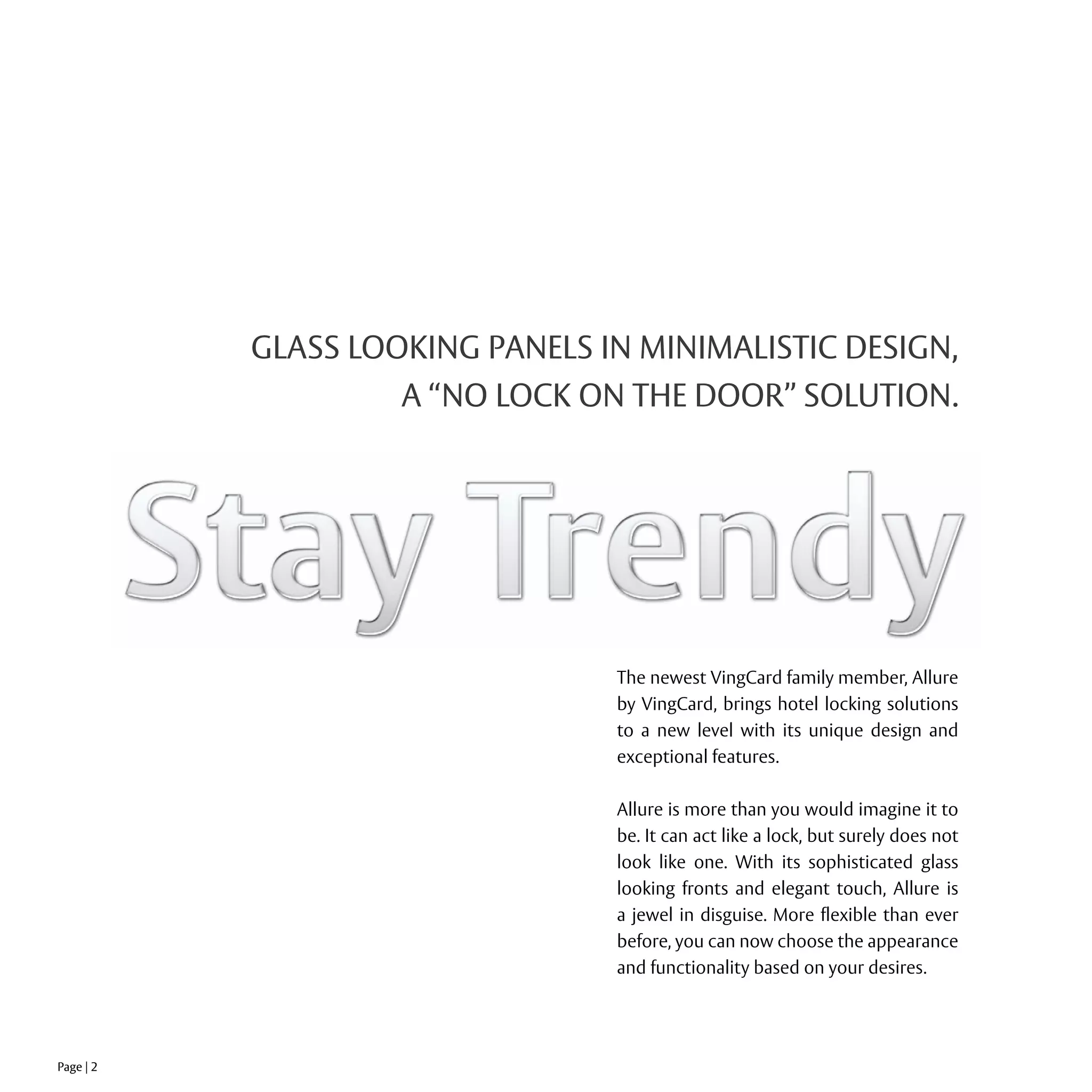 Controllo accessi VingCard modello ALLURE - Brochure | PDF