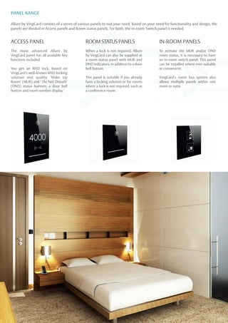 Controllo accessi VingCard modello ALLURE - Data Sheet | PDF