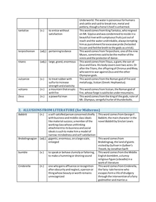 Allusions from Mythology, Literature, and History | DOCX