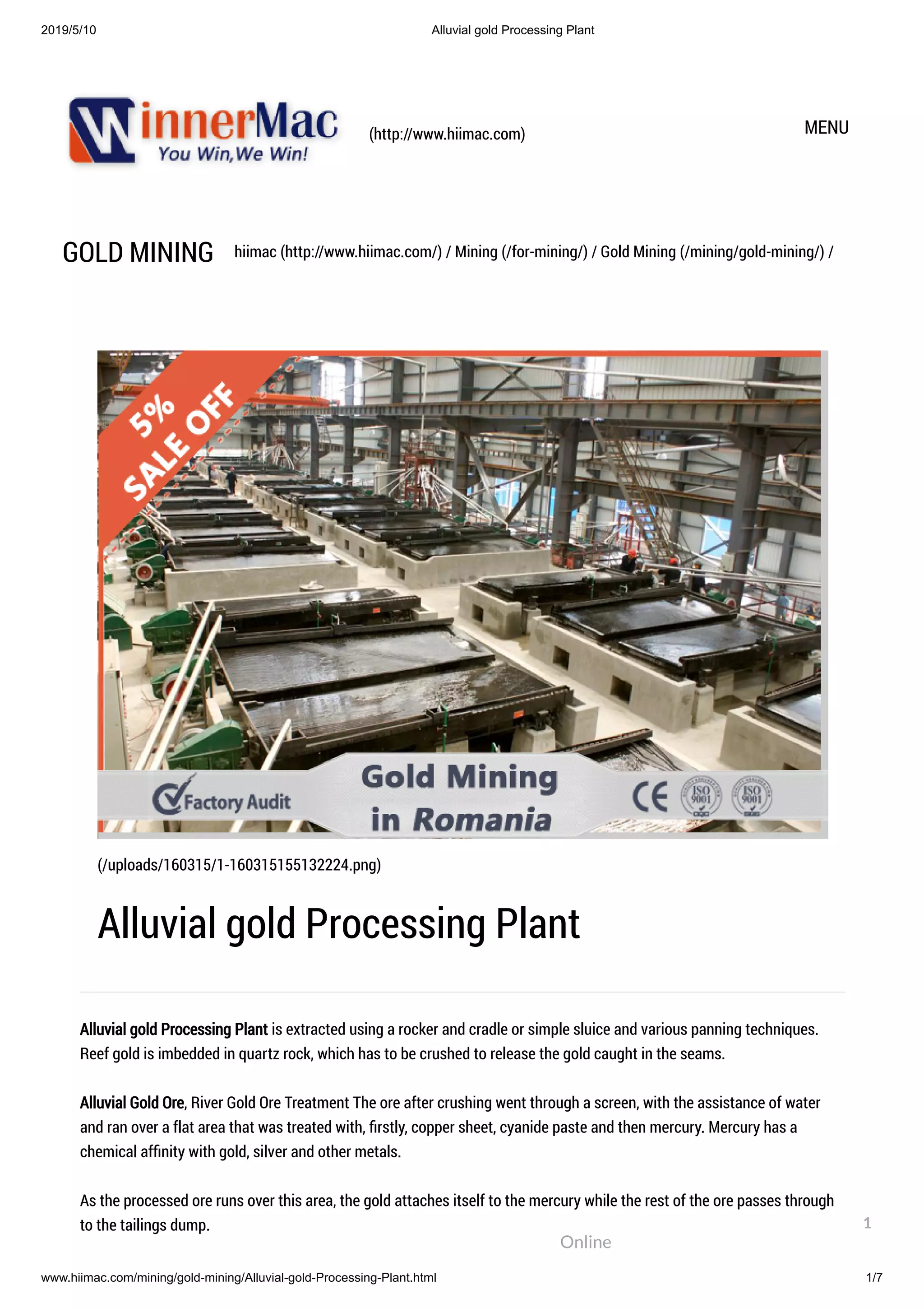 Alluvial gold processing plant | PDF
