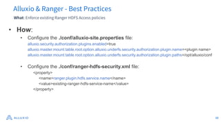 Alluxio and Apache Ranger Best Practices | PPT