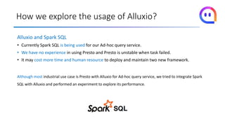 Leveraging Alluxio with Spark SQL to Speed Up Ad-hoc Analysis | PPT