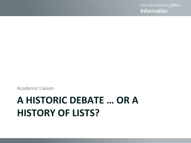 One Director's Vision for Academic Liaison | PPT