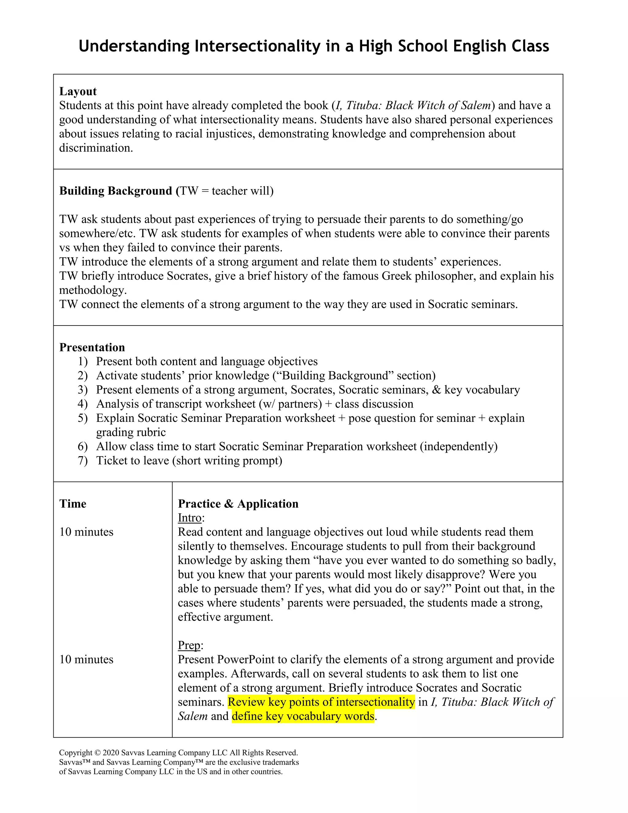 Understanding Intersectionality in a High School English Class | PDF