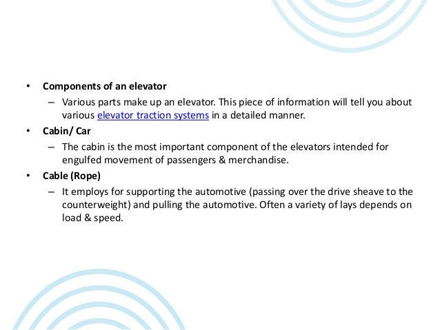 List of components as per Elevator parts manufacture in India | PPTX