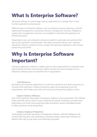 All You Need To Know About Enterprise Software Development | PDF