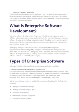 All You Need To Know About Enterprise Software Development | PDF