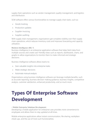 All You Need To Know About Enterprise Software Development | PDF