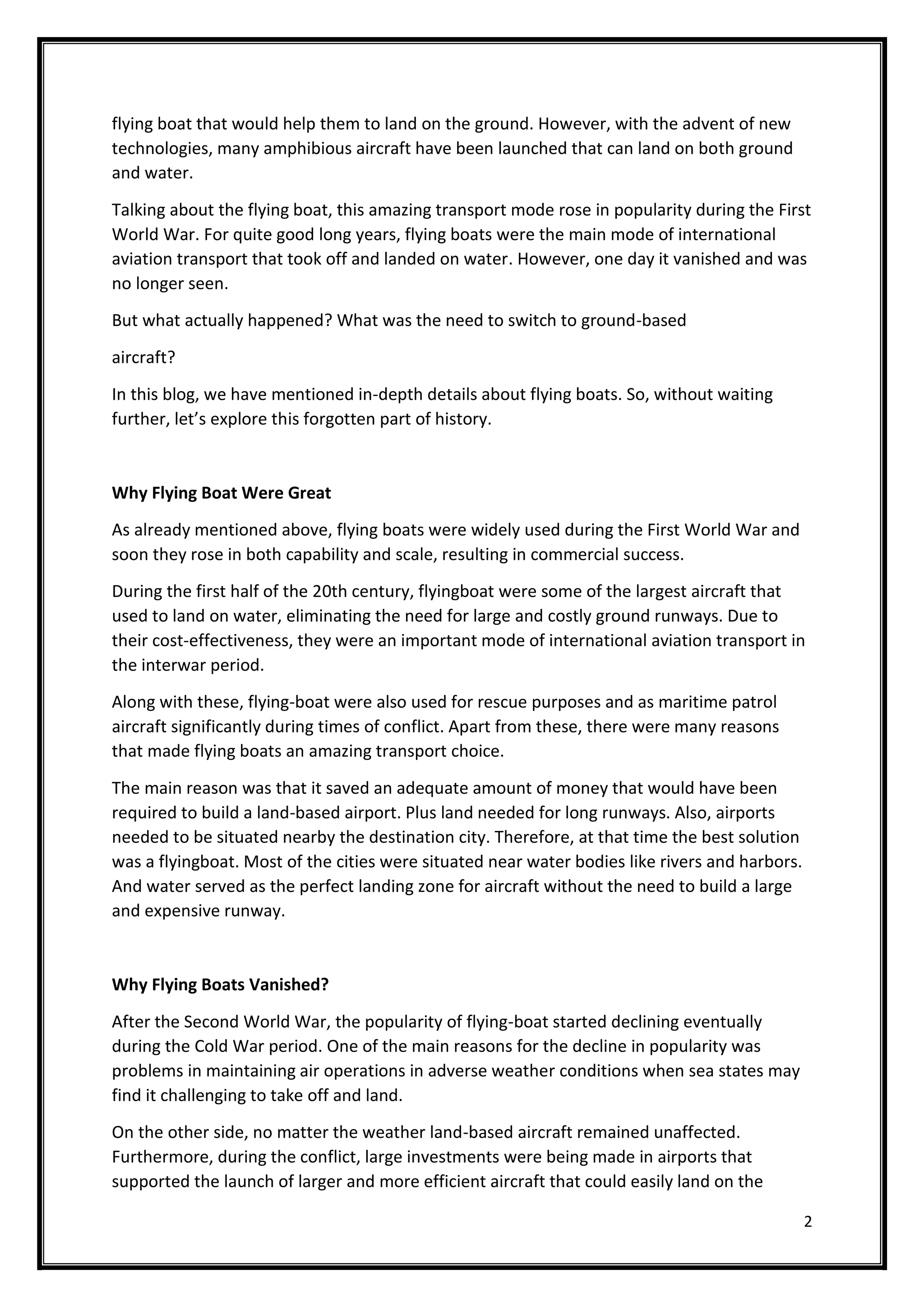 All You Need To Know About Flying Boats | PDF