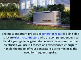 All you need to know about generator repair | PPTX