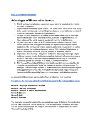 All You need to know about IB Board | PDF