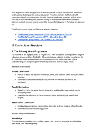 All You Need to Know about IB Curriculum.pptx | Professional School ...