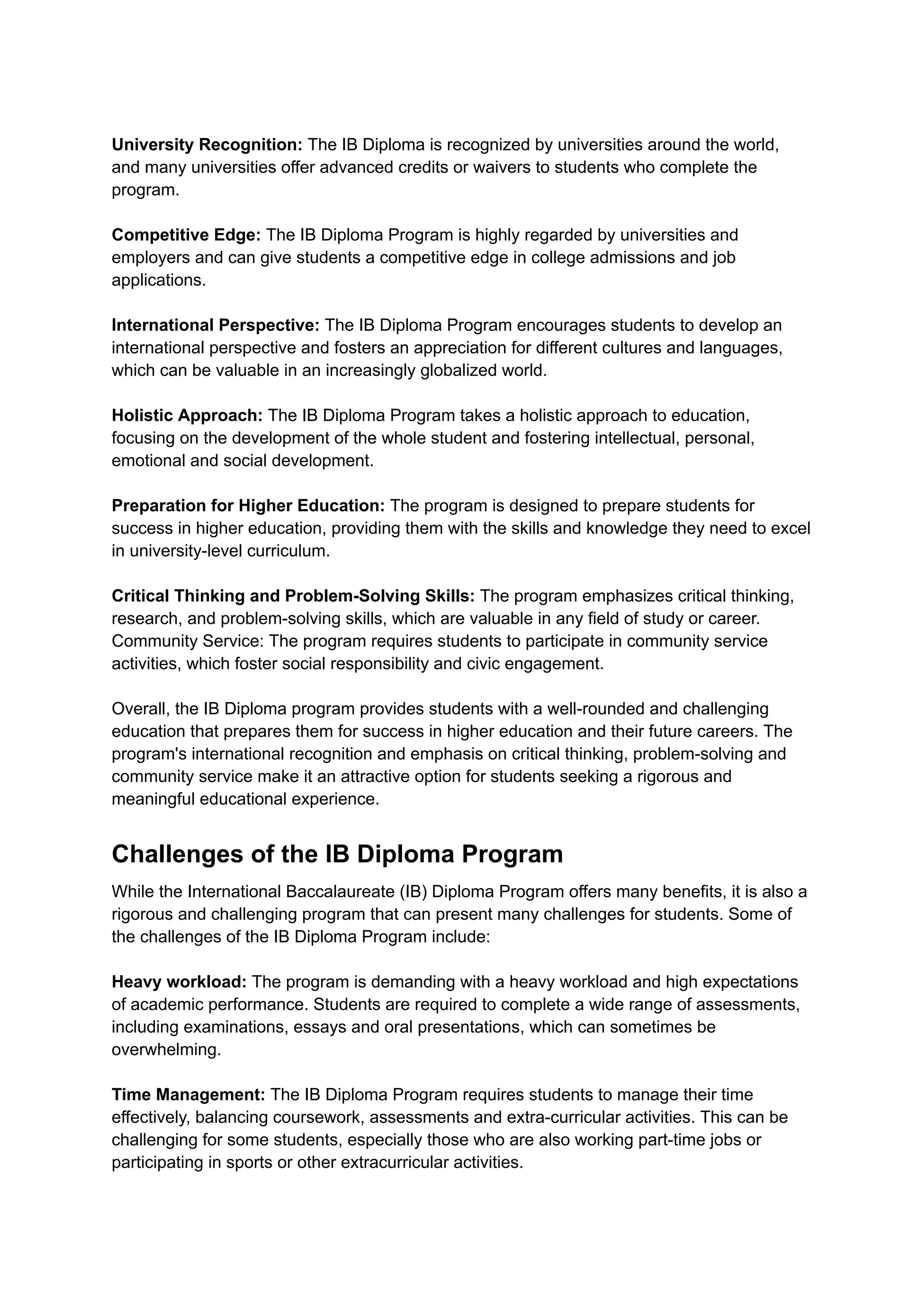 All you need to know about IB Diploma Program | PDF