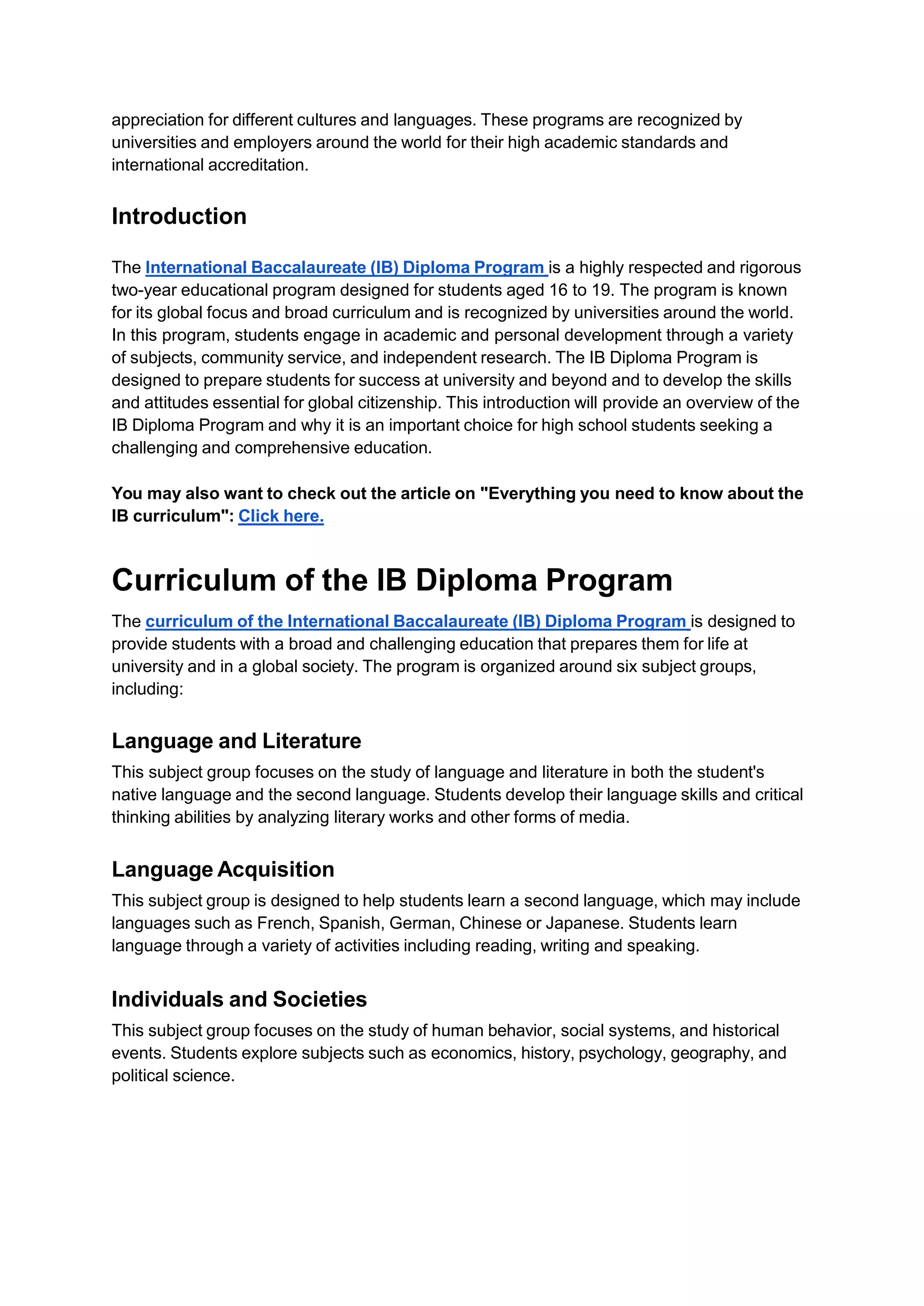 All you need to know about IB Diploma Program | PPTX