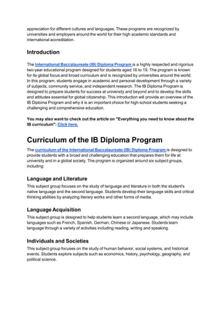 All you need to know about IB Diploma Program | PPTX