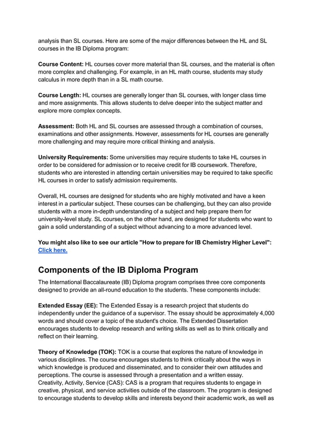 All you need to know about IB Diploma Program | PPTX