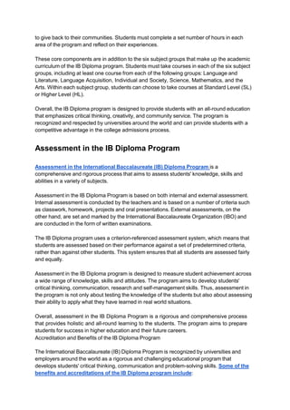 All you need to know about IB Diploma Program | PPTX