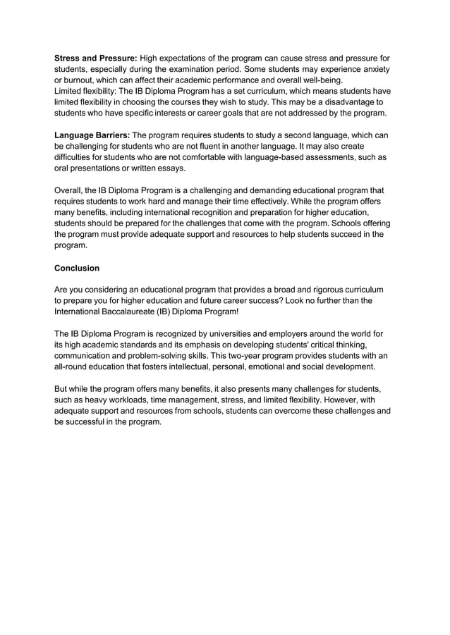 All you need to know about IB Diploma Program | PPTX