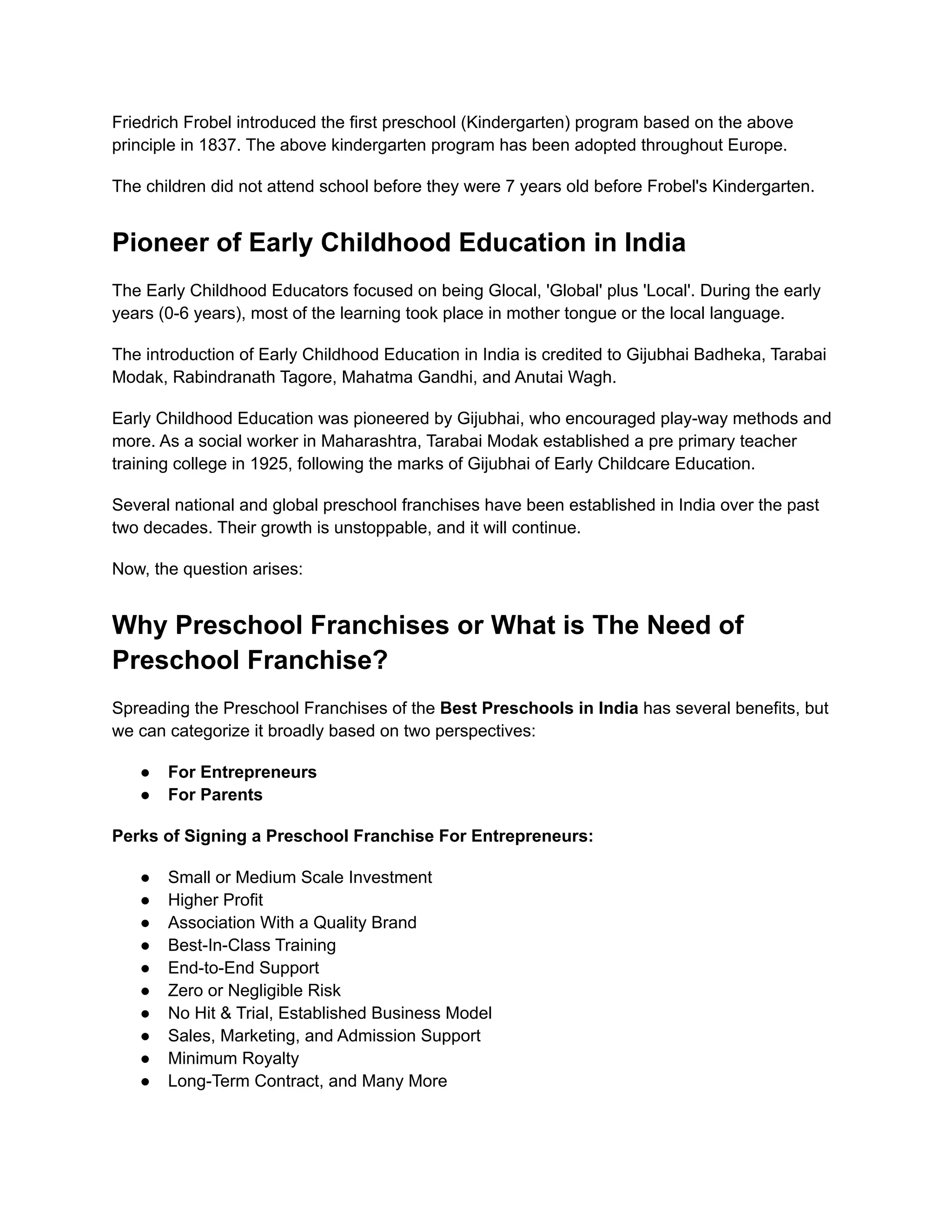All You need to know about Preschool Franchises Before you decide to ...