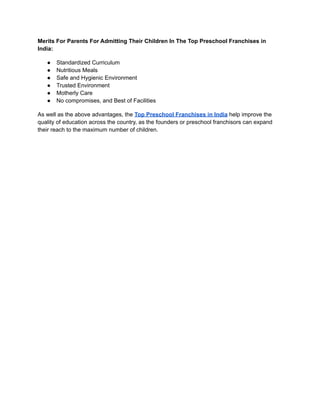All You need to know about Preschool Franchises Before you decide to ...