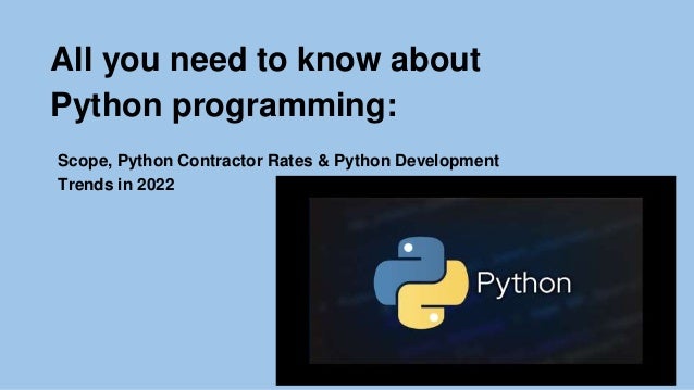 All you need to know about Python programming: Scope, Python Contractor ...