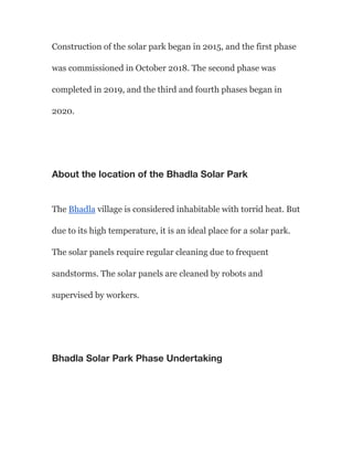 All You Need to Know about the Bhadla Solar Park | PDF