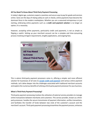 All You Need To Know About Third Party Payment processing | PDF