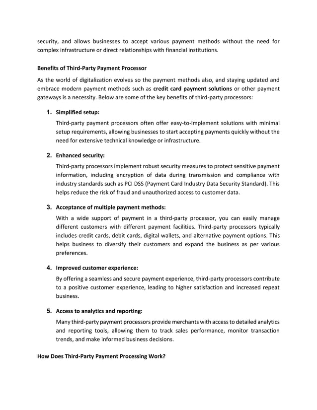 All You Need To Know About Third Party Payment processing | PDF