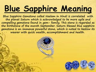 Sapphire Gemstone Meaning